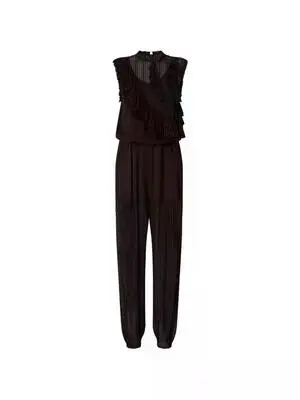 Pinko Ruffled Pleated Jumpsuit - Brown
