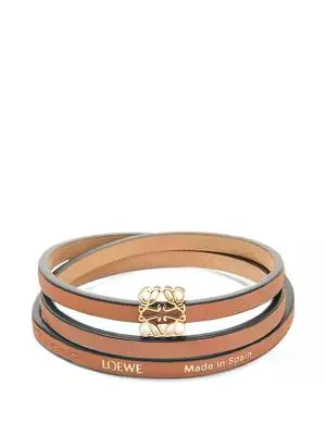 Loewe Anagram Leather Bracelet - Neutrals
