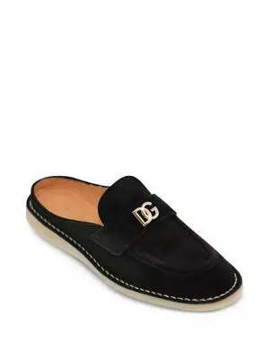 Dolce & Gabbana Logo-plaque Mules - Black