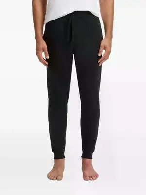 BOSS Logo-print Track Trousers In Cotton Terry - Black