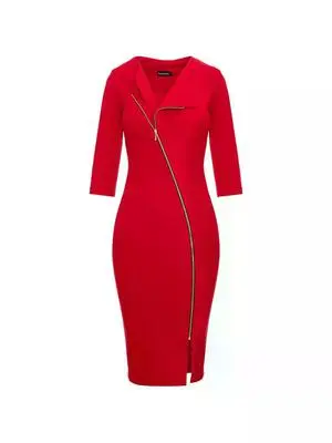 ROSERRY Zip-fastening Midi Dress - Red