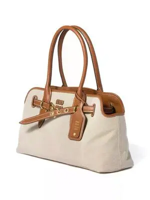 Miu Miu Aventure Canvas And Leather Bag