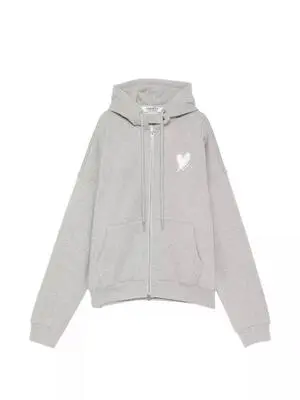 KIMHEKIM Heart-patched Zip-up Hoodie - Grey