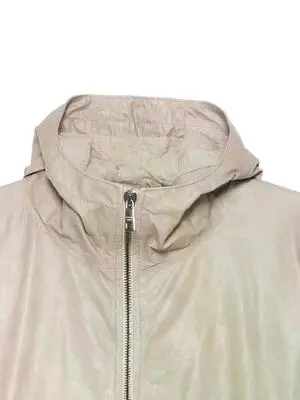 GIORGIO BRATO Leather Hooded Jacket - Neutrals