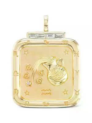 Sorellina Diamond Aquarius Zodiac Pendant - Gold