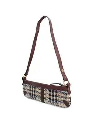 Burberry Tweed Patterned Shoulder Bag