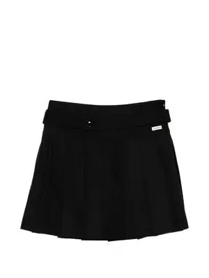 KIMHEKIM Belted Pleated Mini Short - Black