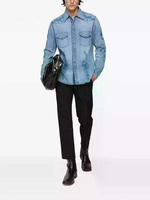 Acne Studios Embroidered Denim Shirt - Blue