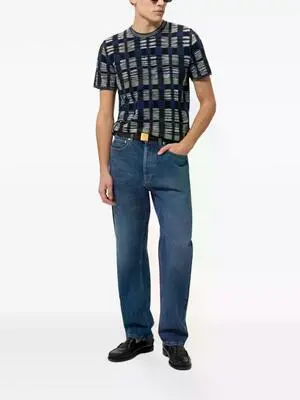 Missoni Crew-neck Cotton T-shirt With Check Pattern