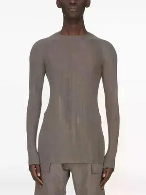 Rick Owens Ribbed Crewneck Sweater - Brown