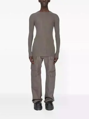 Rick Owens Ribbed Crewneck Sweater - Brown