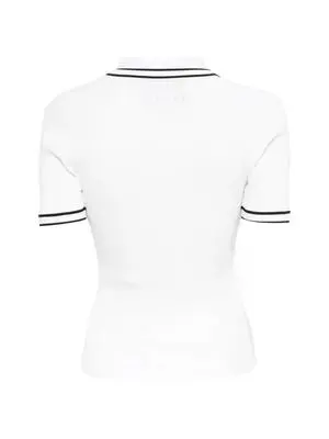 Iceberg Striped Knit Polo Top - White