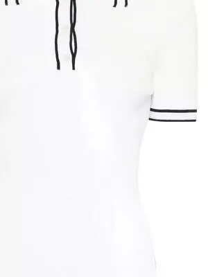 Iceberg Striped Knit Polo Top - White