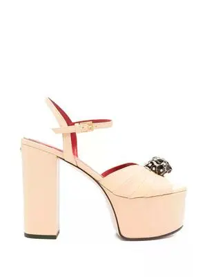 Valentino Garavani Panthea Embellishment Platform Sandals - Neutrals