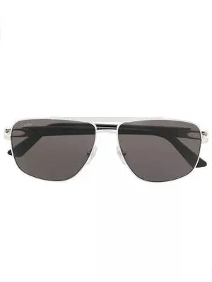 CARTIER Tinted Pilot-frame Sunglasses - Silver