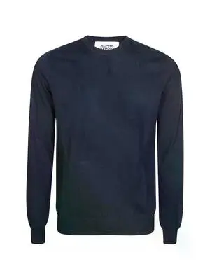 Alpha Studio Long-sleeve Crewneck T-shirt - Blue