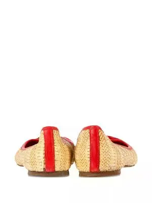 Tory Burch Reva Raffia-effect Ballet Flats