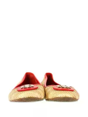 Tory Burch Reva Raffia-effect Ballet Flats