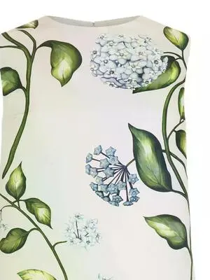 Oscar De La Renta Porcelain Floral Faille Shift Dress