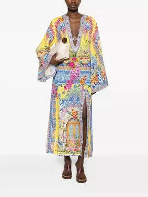 Camilla V-neck Floral-print Midi Dress