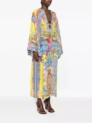Camilla V-neck Floral-print Midi Dress