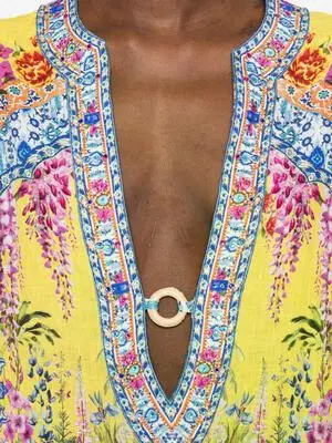 Camilla V-neck Floral-print Midi Dress