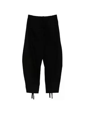 Sacai Wide-leg Trousers With Drawstring Detail - Black