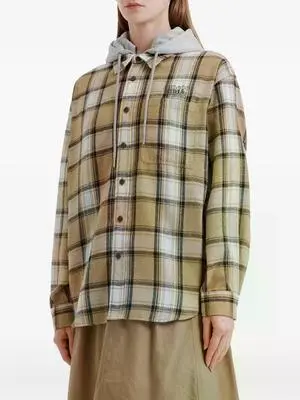 CHOCOOLATE Hooded Check-pattern Jacket - Brown