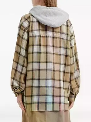 CHOCOOLATE Hooded Check-pattern Jacket - Brown