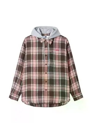 CHOCOOLATE Check-pattern Hooded Jacket - Pink