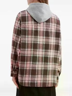 CHOCOOLATE Check-pattern Hooded Jacket - Pink