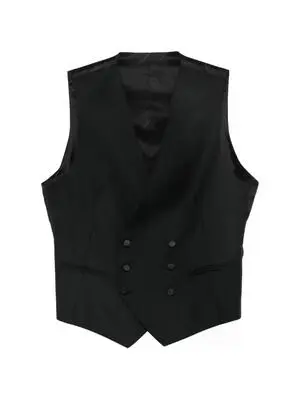 Tagliatore Button Waistcoat - Black