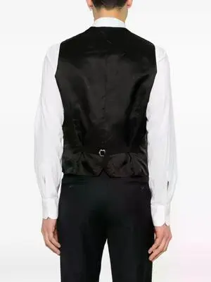 Tagliatore Button Waistcoat - Black