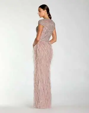 MAC DUGGAL COLLECTION Embellished Feather Gown