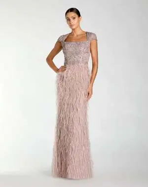 MAC DUGGAL COLLECTION Embellished Feather Gown