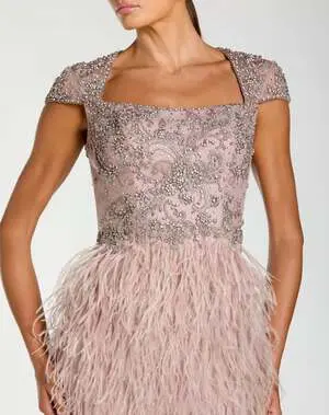 MAC DUGGAL COLLECTION Embellished Feather Gown