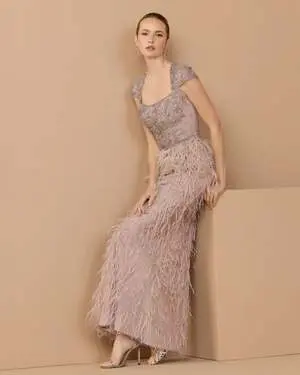 MAC DUGGAL COLLECTION Embellished Feather Gown