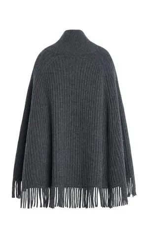 Simkhai Danni Quarter Zip Wool-cashmere Poncho Top
