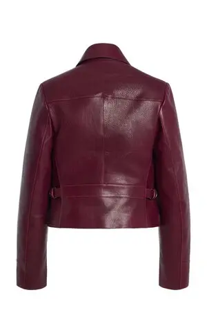 Simkhai Freeman Leather Jacket - Burgundy