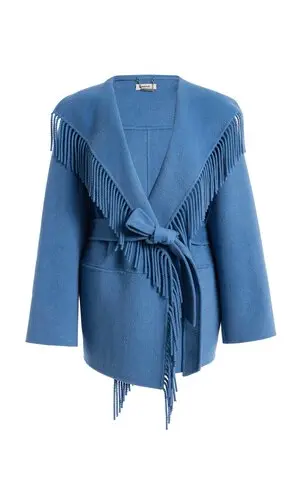 Simkhai Rowen Fringe-trimmed Jacket - Light Blue