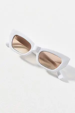 I-SEA Geometric Cat Eye Sunglasses - White