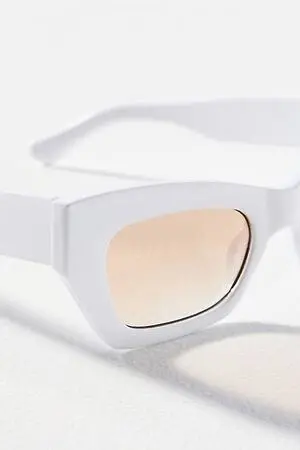 I-SEA Geometric Cat Eye Sunglasses - White