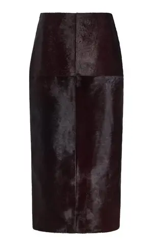 Simkhai Tobiana Leather Midi Skirt - Brown