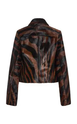 Simkhai Daria Pony Hair Leather Jacket - Print
