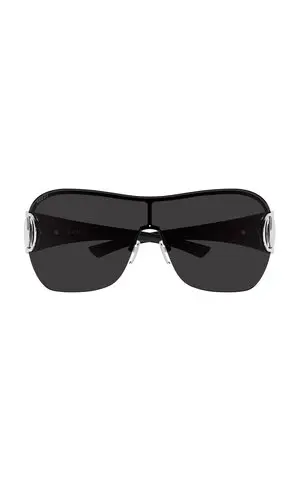 Gucci Mask-frame Metal Sunglasses - Silver