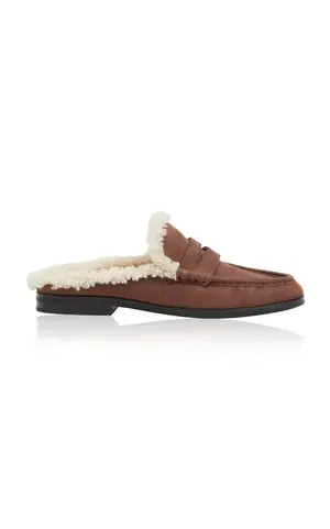 Simkhai Dean Shearling Loafer Mule - Brown