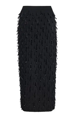 Simkhai Bree Bead-embellished Knit Midi Skirt
