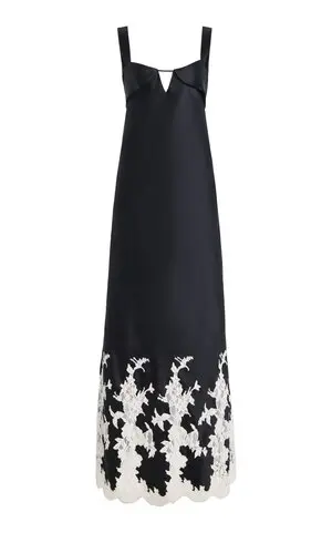 Simkhai Lea Wool-blend Lace-applique Maxi Dress