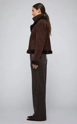 Simkhai Cassia Shearling Cropped Jacket