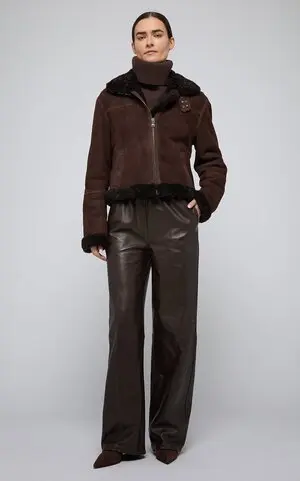Simkhai Cassia Shearling Cropped Jacket